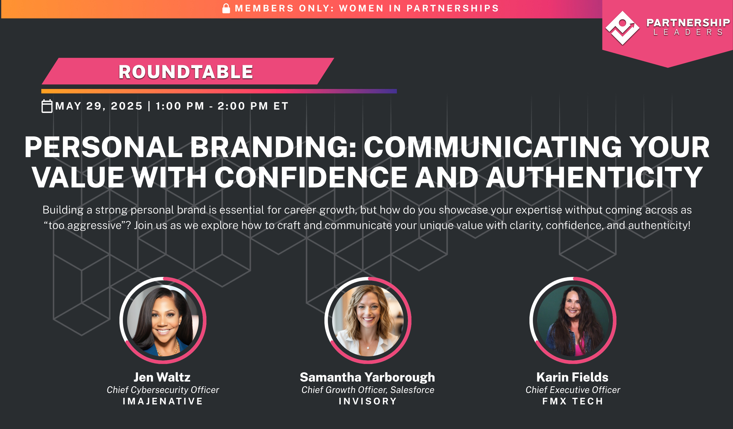 Partnership Leaders: Personal Branding: Communicating Your Value with Confidence and Authenticity